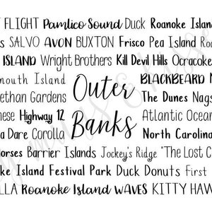 Personalized Outer Banks NC Printable Download Art | Unique Outer Banks ...