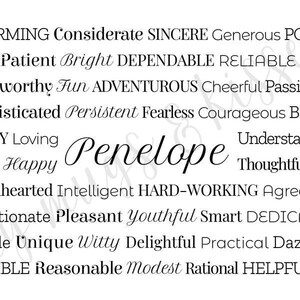 Penelope Printable Download Art | Personalized Unique Penelope Gift ...