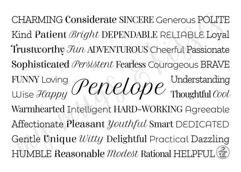 Penelope Printable Download Art | Personalized Unique Penelope Gift ...