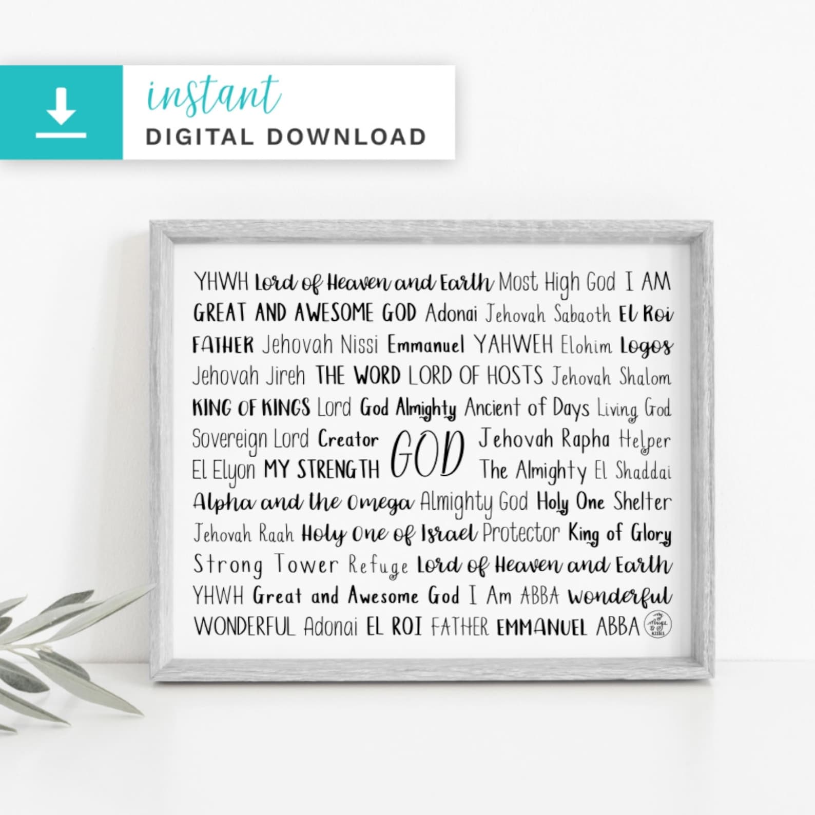 Names of God Digital Download Digital Download Print - Etsy
