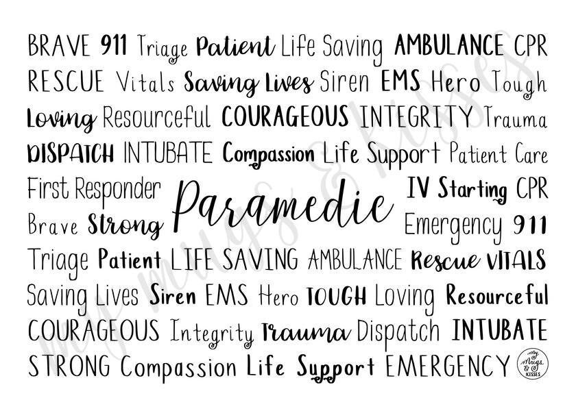 Personalized Paramedic Printable Download Art Unique - Etsy
