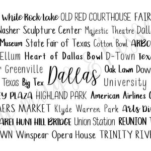 Personalized Dallas TX Printable Download Art | Unique Dallas Gift ...