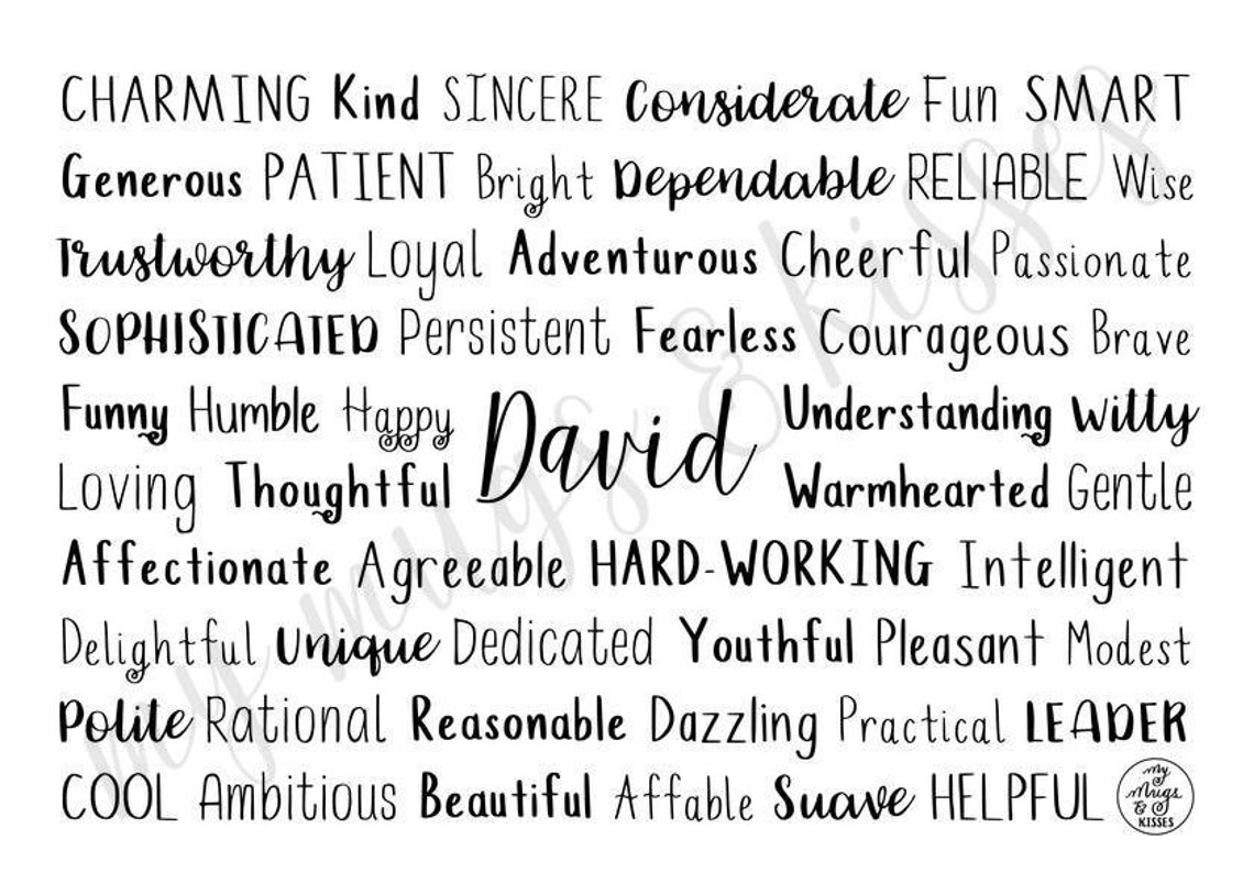 David Printable Download Art Personalized Unique David Gift - Etsy
