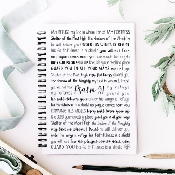 Psalm 91 Spiral Notebook Psalm 91 Custom Notebook | Etsy