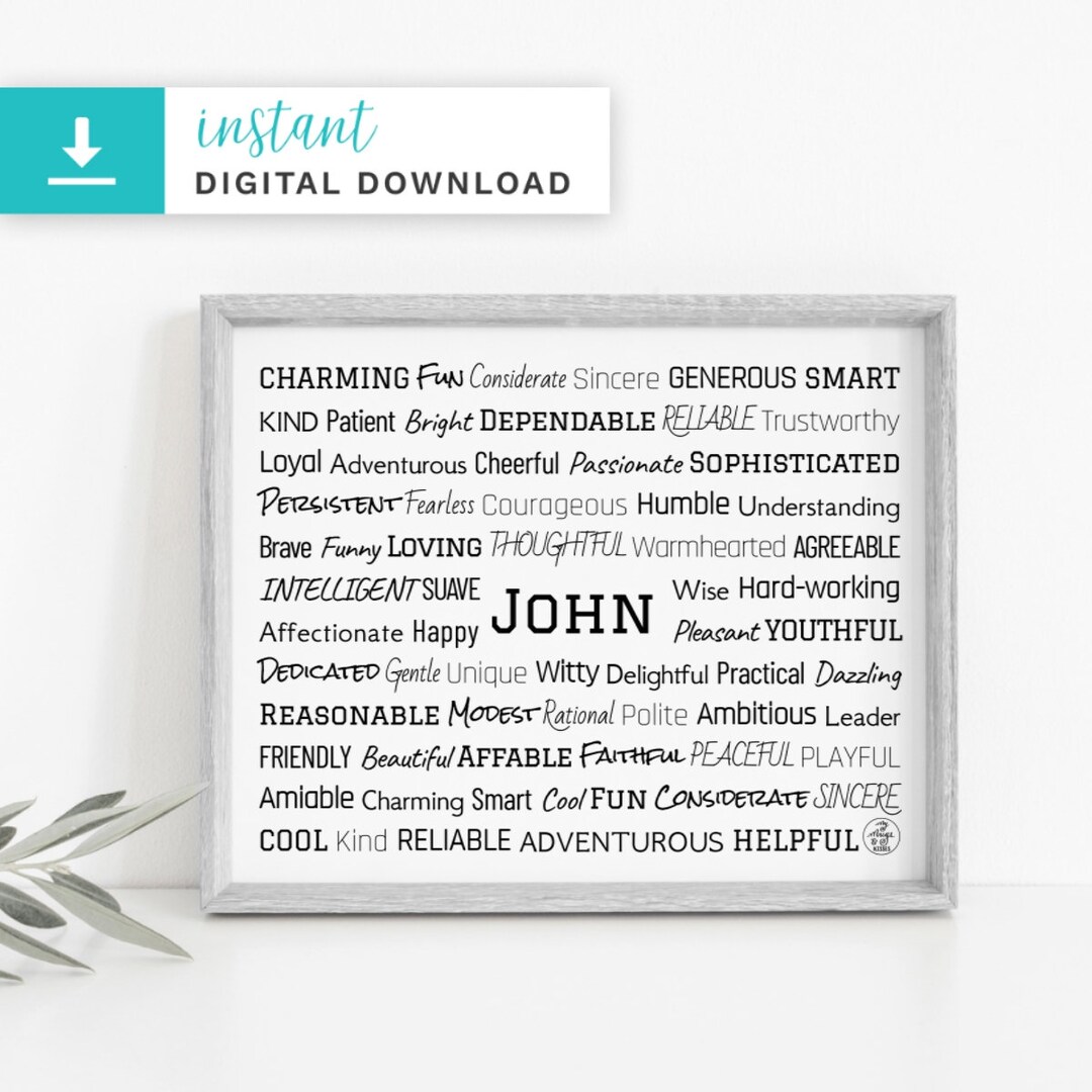 John Printable Download Art Personalized Unique John Gift - Etsy