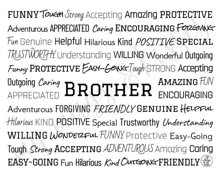 Personalized Brother Printable Download Art Unique Brother | Etsy