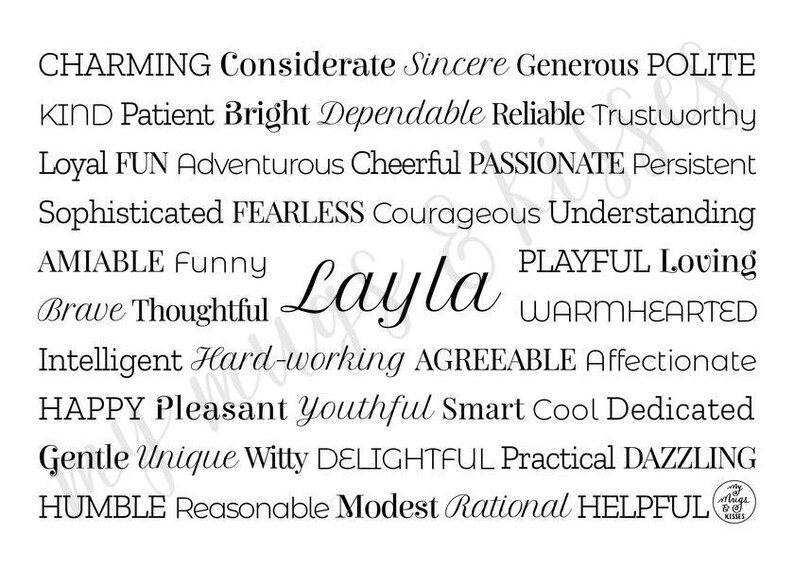 Layla Printable Download Art Personalized Unique Layla Gift - Etsy