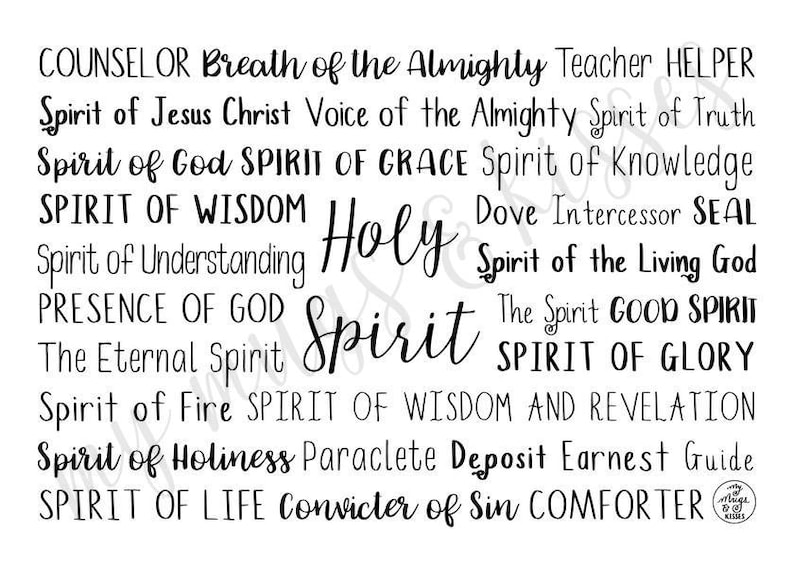 Names of the Holy Spirit Digital Download Digital Download - Etsy