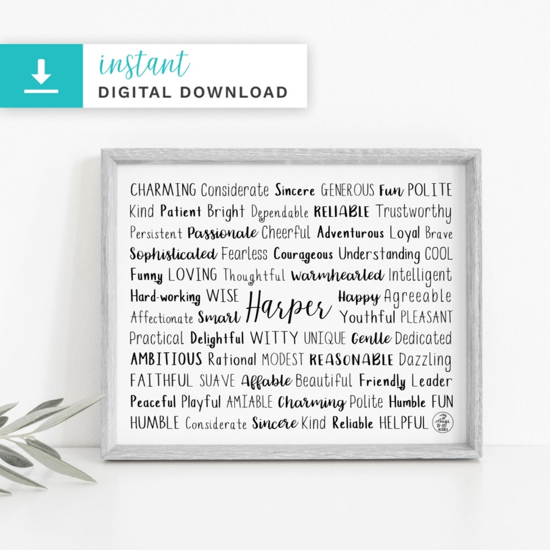 Harper Printable Download Art | Personalized Unique Harper Gift ...