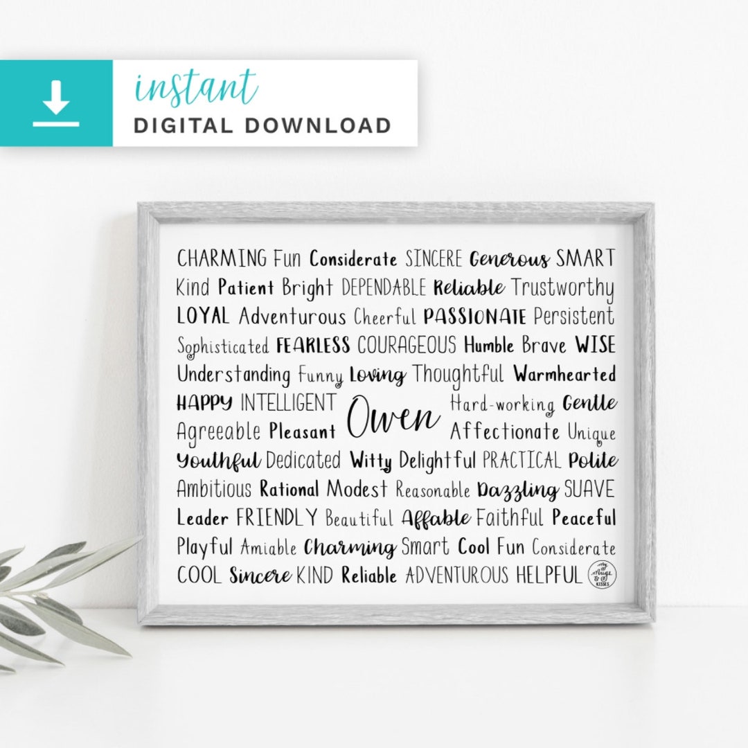 Owen Printable Download Art | Personalized Unique Owen Gift | Custom ...