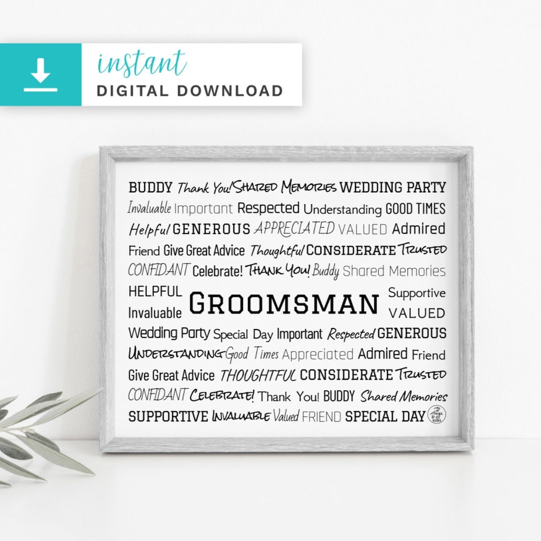 Groomsman Printable Download Art | Personalized Unique Groomsman Gift ...