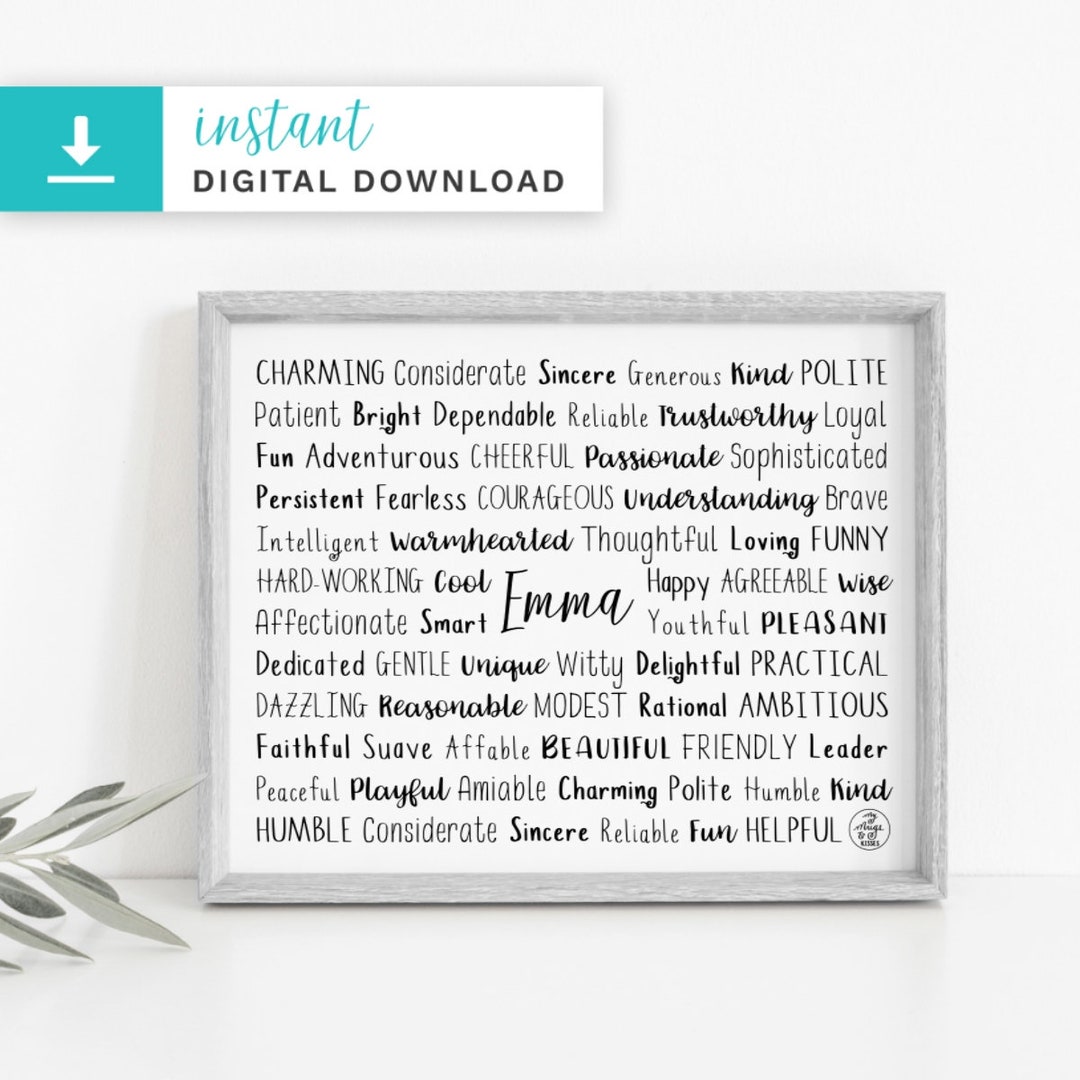 Emma Printable Download Art | Personalized Unique Emma Gift | Custom ...