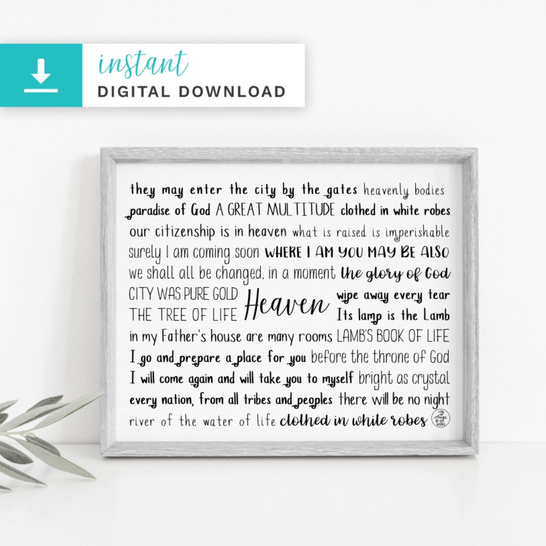 Personalized Heaven Printable Download Art | Unique Heaven Gift ...