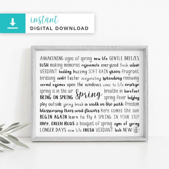 Spring Digital Download Spring Printable Art Print | Etsy