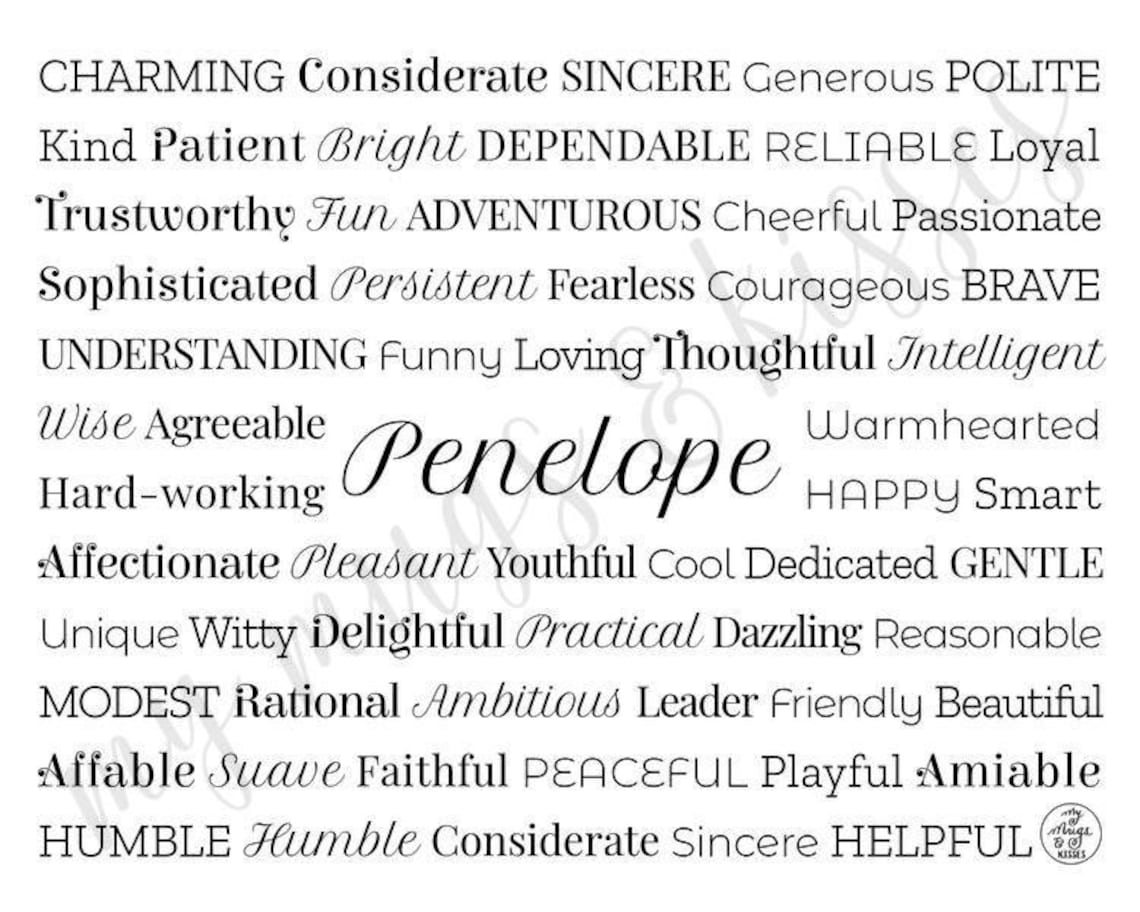 Penelope Printable Download Art Personalized Unique Penelope | Etsy