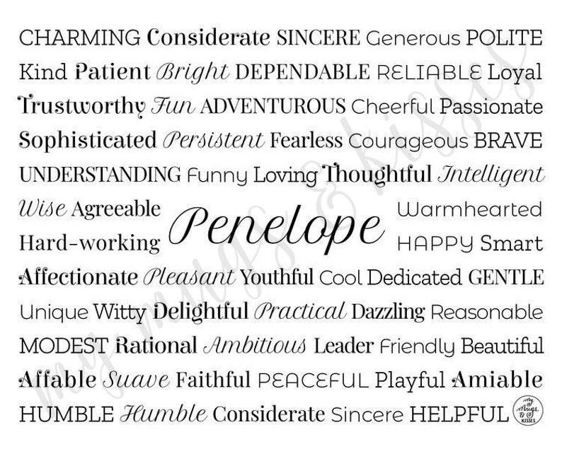 Penelope Printable Download Art Personalized Unique Penelope | Etsy