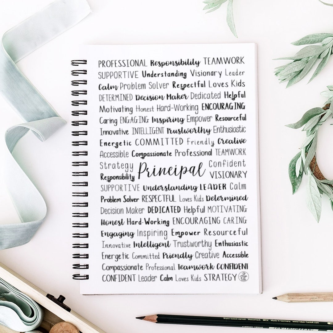 Personalized Principal Spiral Notebook Journal With Pocket | Unique ...