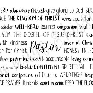 Pastor Digital Download | Printable Art Print | Instant Download | Home ...