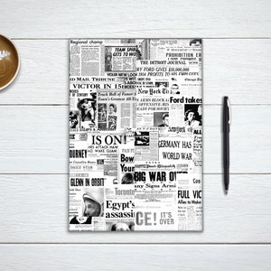 Newspaper Print Writing Journal and Vintage Notebook. Old - Etsy