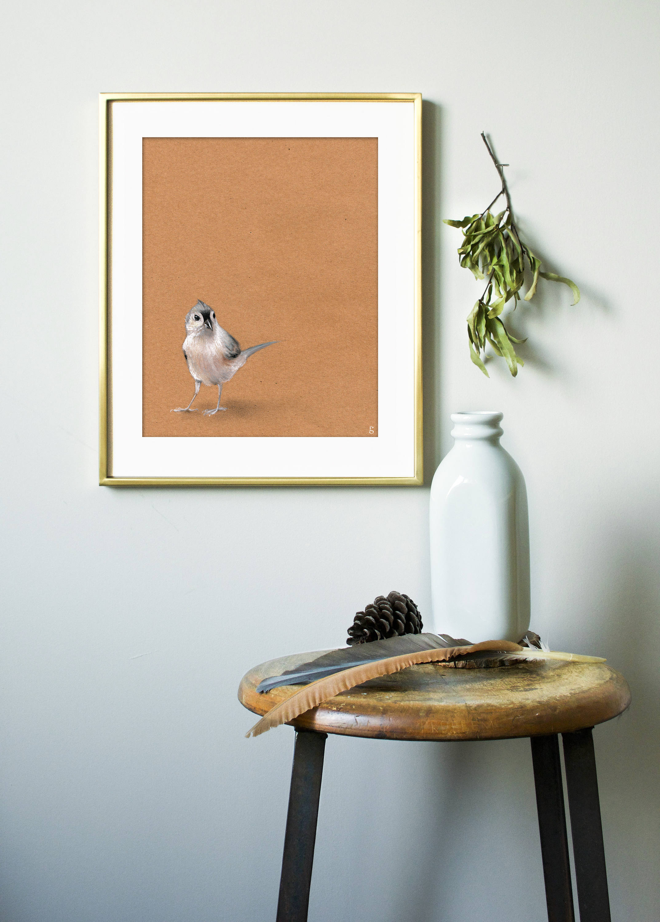 Titmouse Bird Art Print Wildlife Art Print Outdoor Gift Birding Decor ...