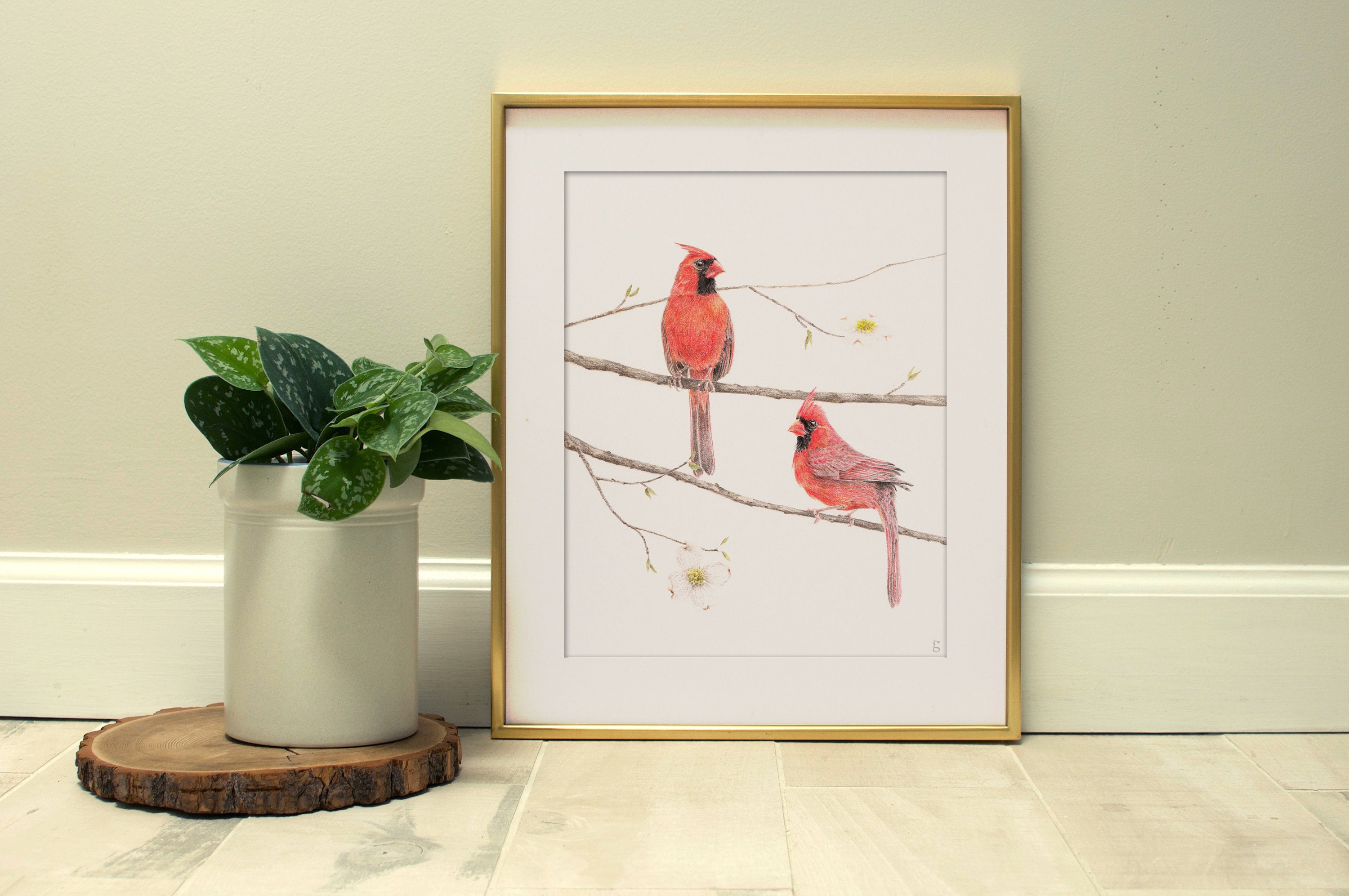Northern Cardinal Bird Art Print Wildlife Art Print Outdoor Gift Bird ...