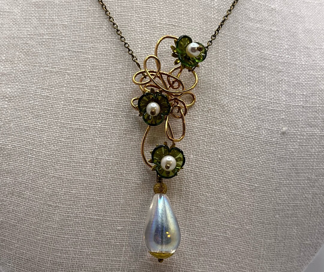 Edwardian Lavalier Necklace Antique Inspired Upcycled Vintage Necklace ...