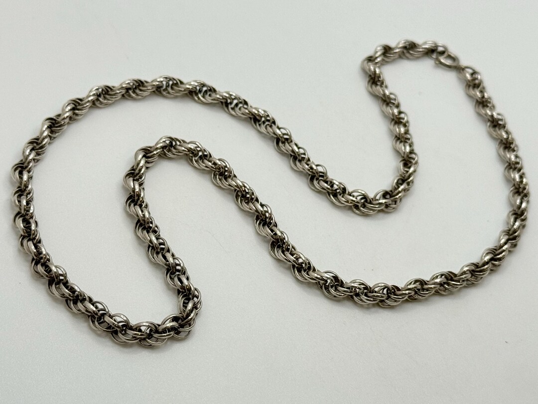 Vintage Sterling Silver Rope Chain Loose Rope Chain 20 Inches Long - Etsy
