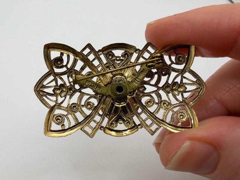 Vintage WESTERN GERMANY Filigree Style Brooch - Etsy