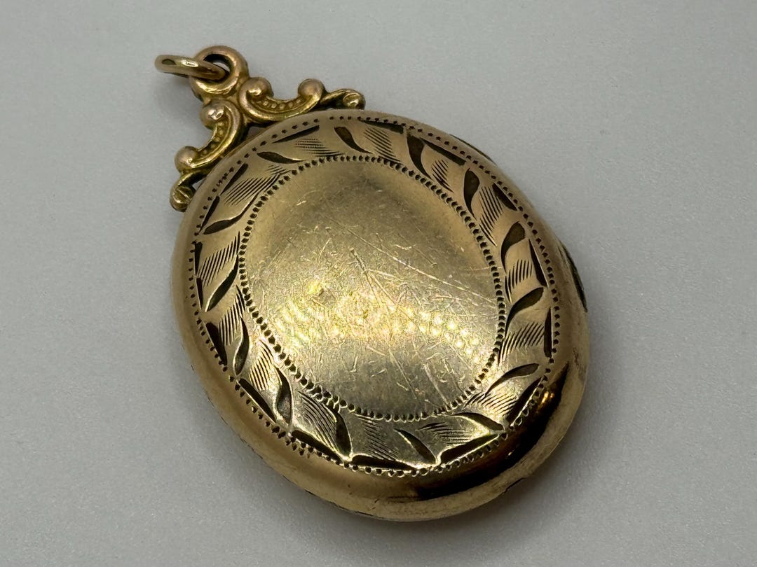 Antique Victorian 1900s Gold Filled Locket - Large Locket - Engraved ...