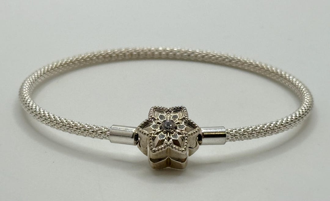 Vintage 2000s PANDORA Sterling Silver Bangle Bracelet - Shine Bright ...