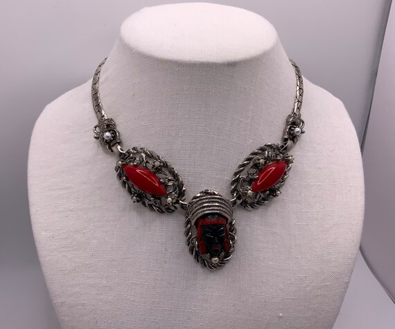 Vintage 1950s Selro Selini Necklace - Asian Princess … - Gem