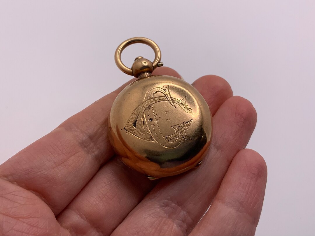 Antique 1912 9CT Gold Filled DENNISON Watch Case Co. Coin Locket - Made ...