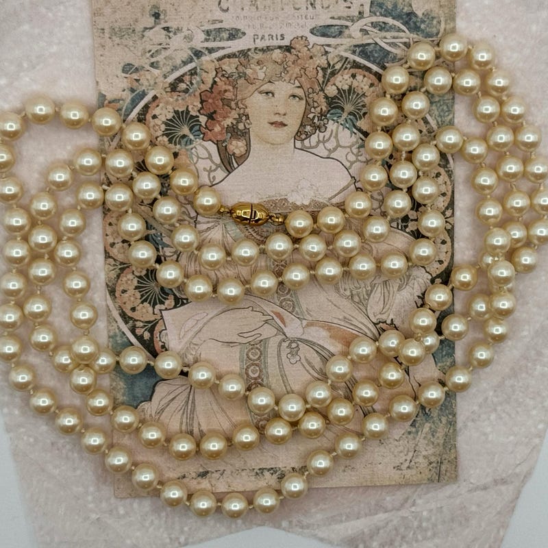 Antique Pearl Necklace Gold Chain - Etsy Canada