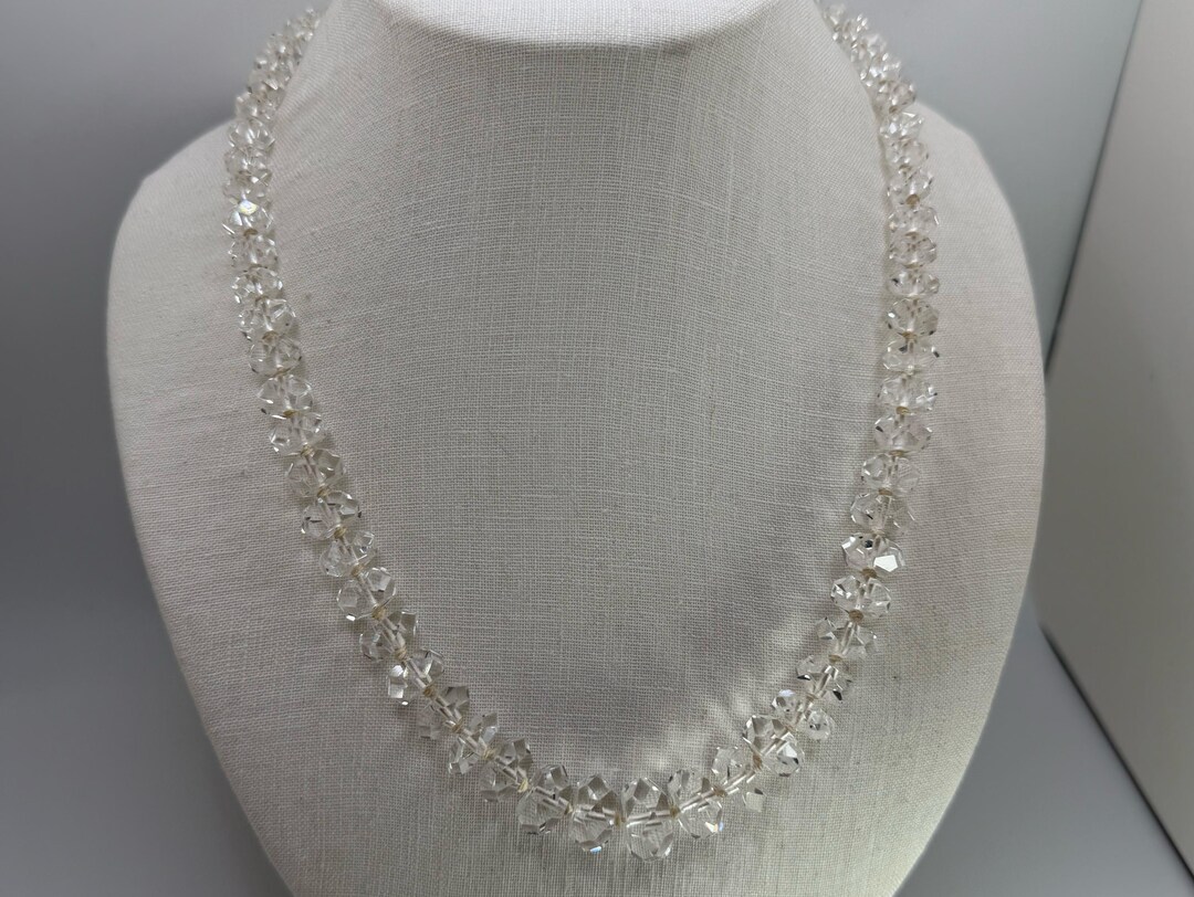 Vintage 1930s Art Deco Hand Cut Rock Crystal Graduated Beaded Necklace ...