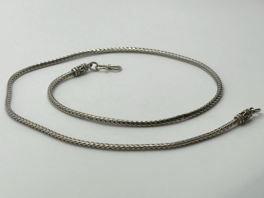 Vintage Bali Sterling Silver Tight Weave Wheat Chain - Solid Chain - Etsy