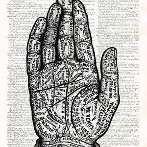 Dr Sivartha Chart of the Hand Diagram Illustration Print From Antique ...