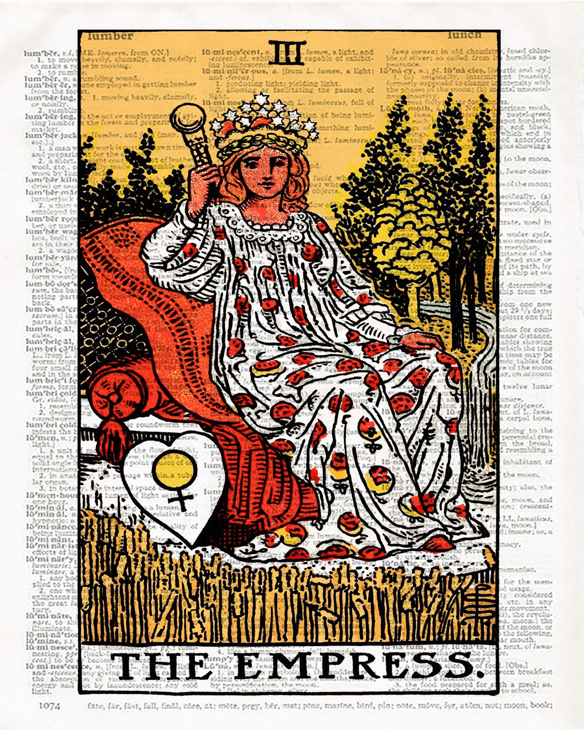 The Empress Tarot Card Art Print Major Arcana Gothic Home - Etsy