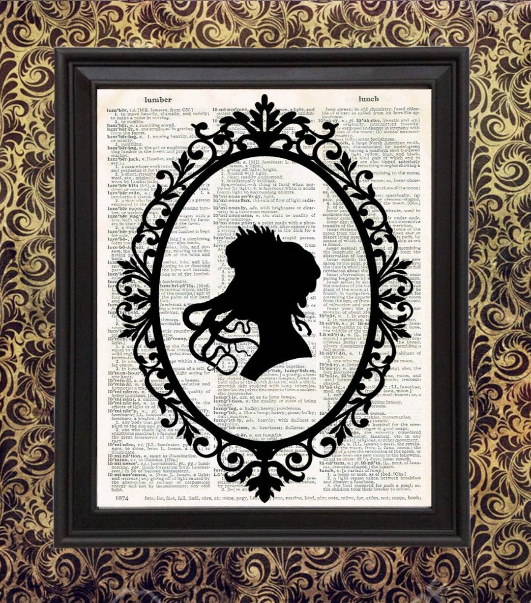 Victorian Cthulhu Lady Octopus Tentacle Face Silhouette Cameo, HP ...
