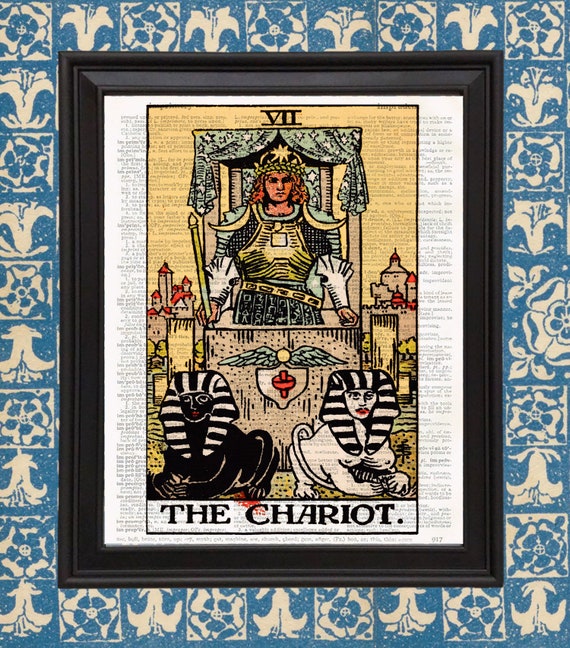 The Chariot Tarot Card Print Tarot Reading Vintage Rider Waite - Etsy ...