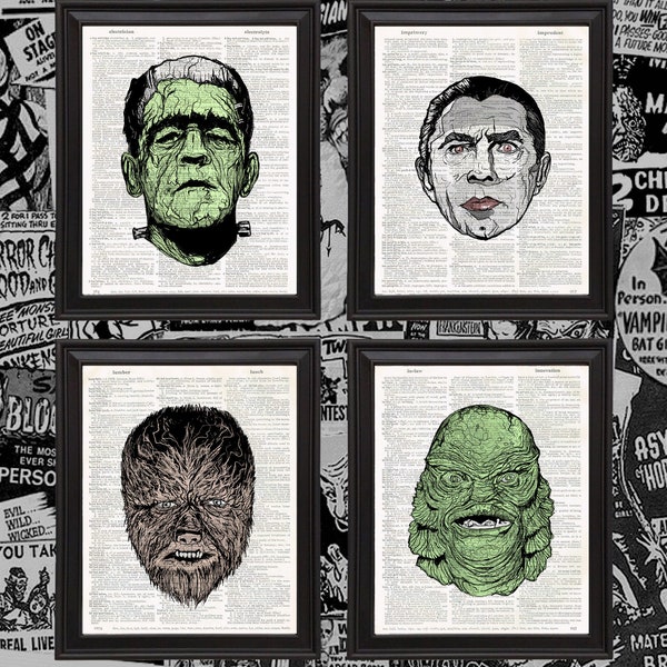 Classic Monster Art - Etsy