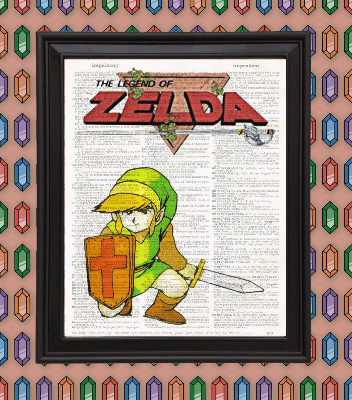 Link From the Legend of Zelda Print Video Game Wall Art NES - Etsy