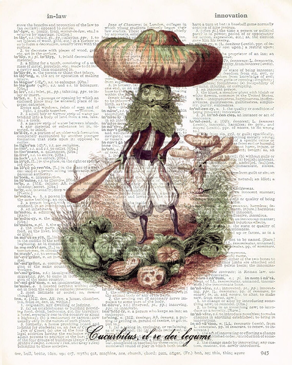 Vintage Anthropomorphic Vegetable Man Print Amedee Varin | Etsy