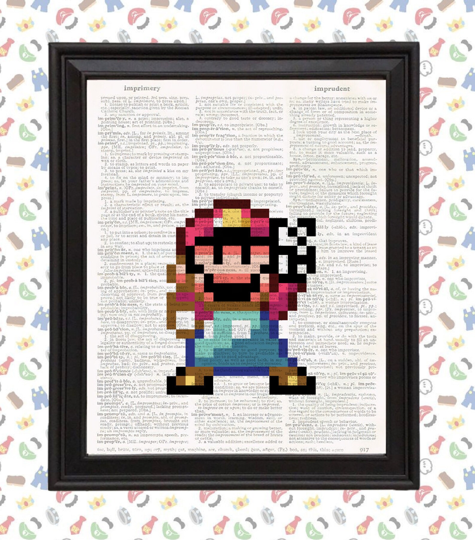 Small Mario World Print Peace Sign Super Mario Bros Pixel - Etsy