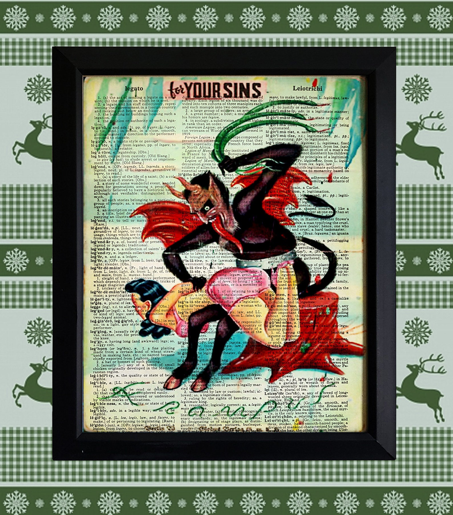 Vintage Krampus for Your Sins Whipping a Naughty - Etsy