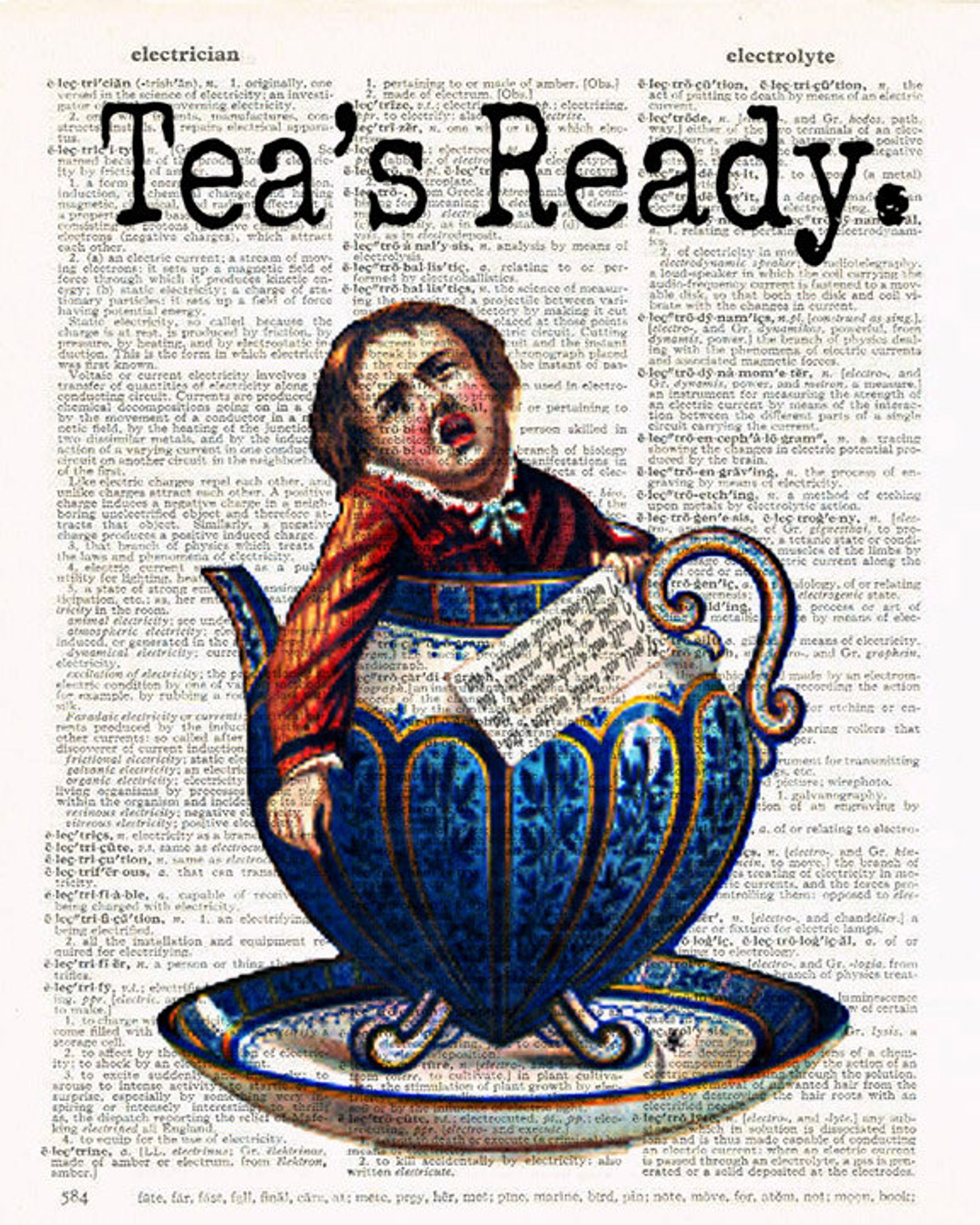 Weird Boy in Tea Cup TEA TIME Funny Kitchen Decor Unique - Etsy