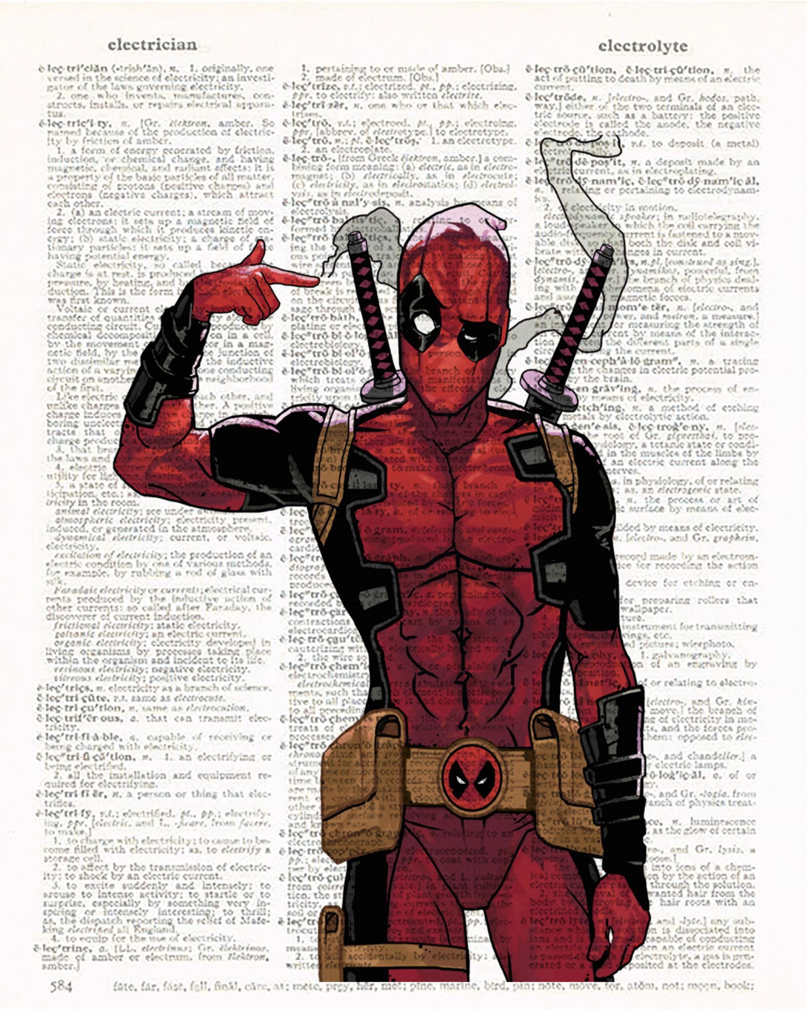 Deadpool Smoking Finger Gun Marvel Comic Book Superhero - Etsy