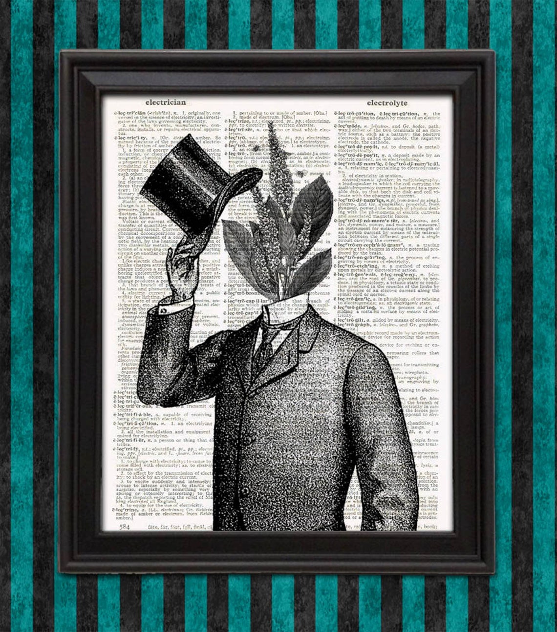 Dapper Plant Anthropomorphic Planter Head Botanical Print - Etsy