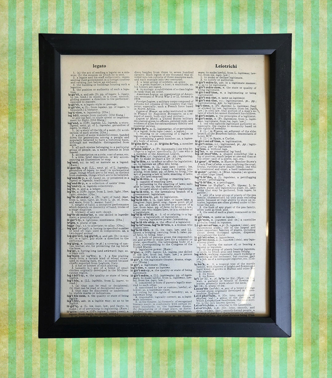 Black Frame With Glass Pane for 8x10 Dictionary Page Art - Etsy