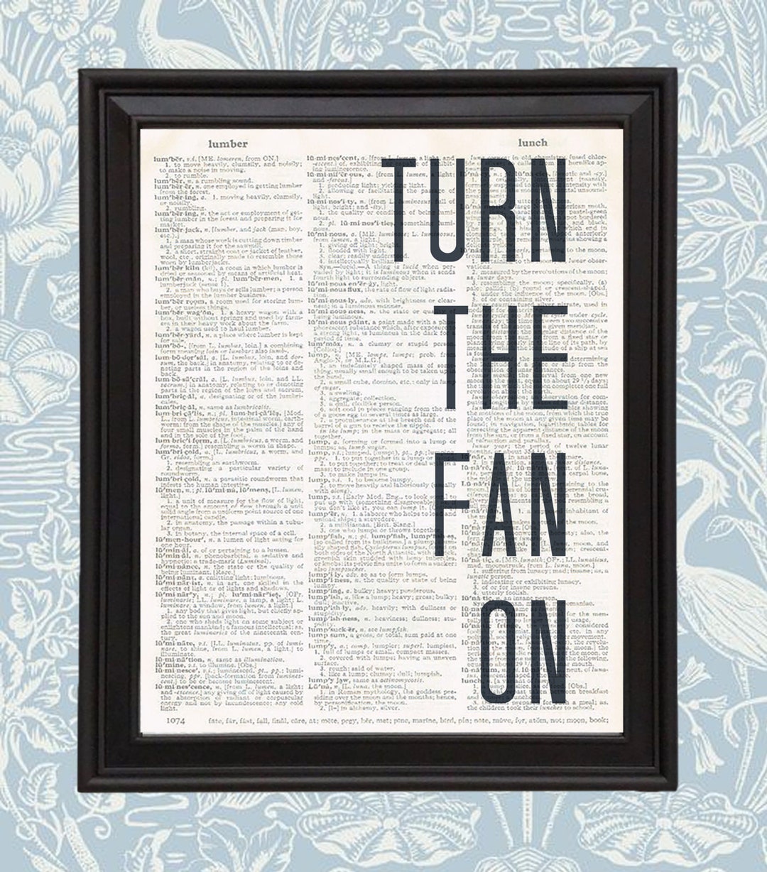 Funny Bathroom Sign turn the Fan On Print Funny - Etsy