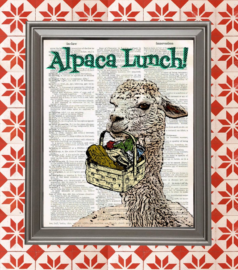 Alpaca Lunch Punny Art Print Punny Gifts Puns Art Funny | Etsy